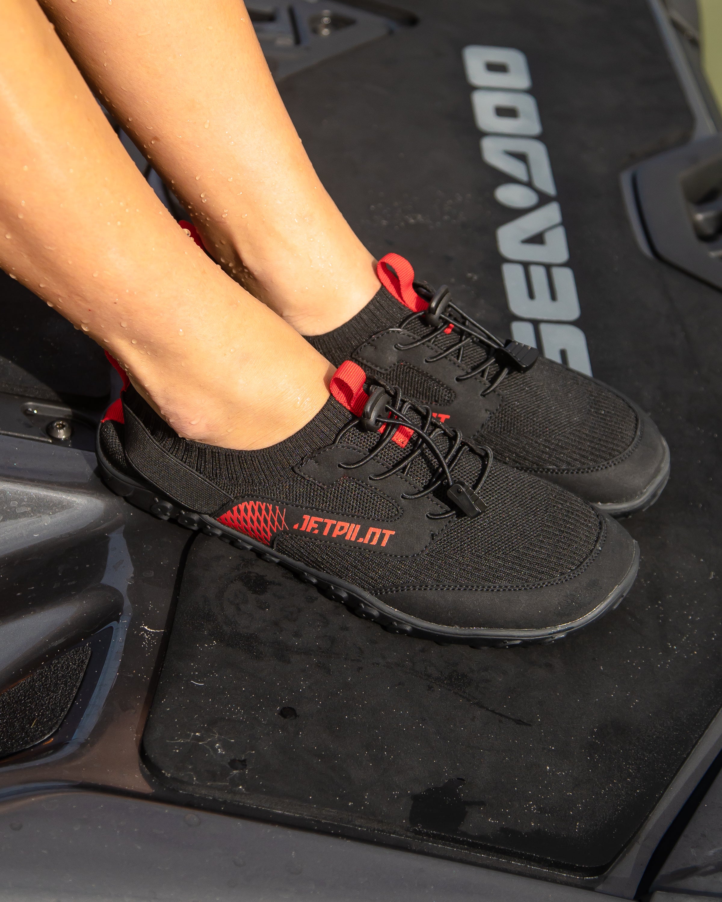 JETPILOT HYBRID HYDRO SHOE- Black/Red – Jetpilot Thailand